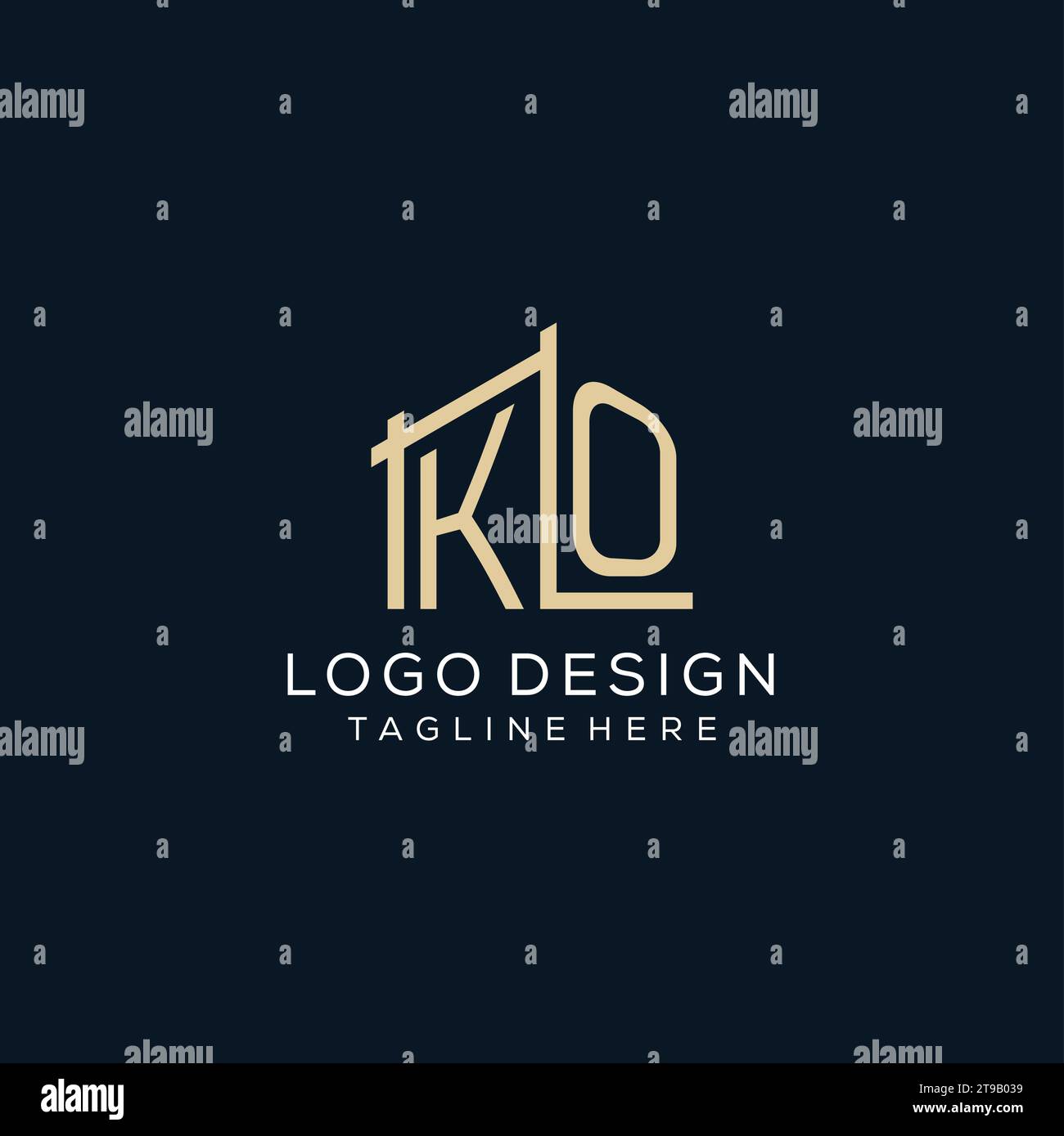 Initial KO logo, clean and modern architectural and construction logo ...