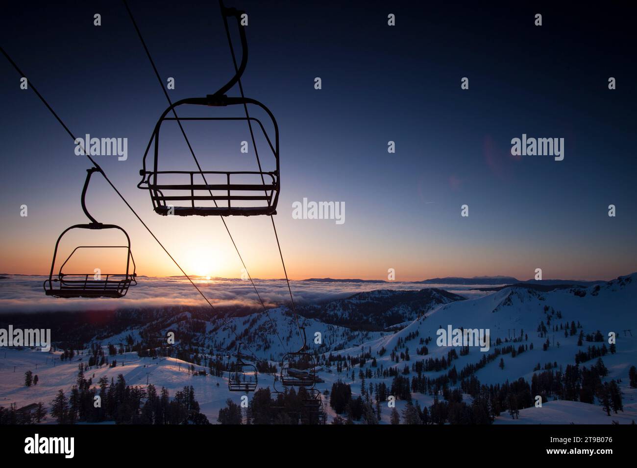 Chairlift Silhouette Ski Lift Silhouette Hi Res Stock Photography And