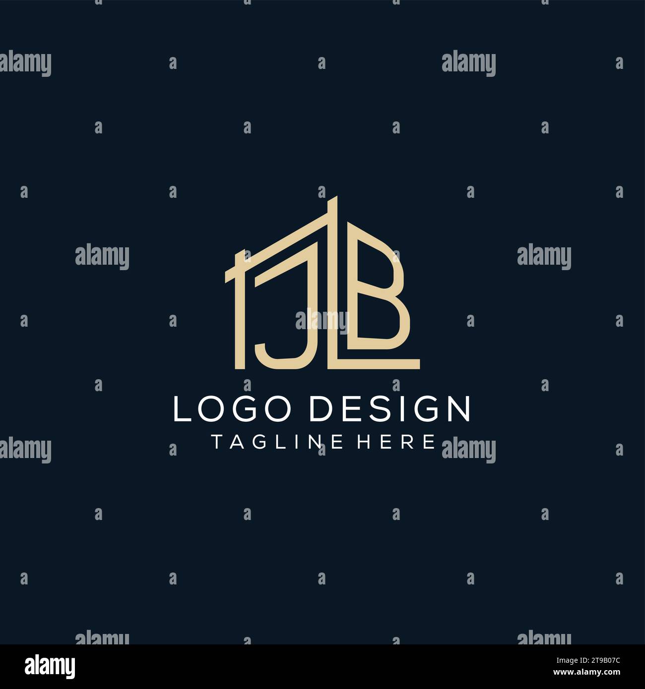 Initial JB logo, clean and modern architectural and construction logo design vector graphic ...