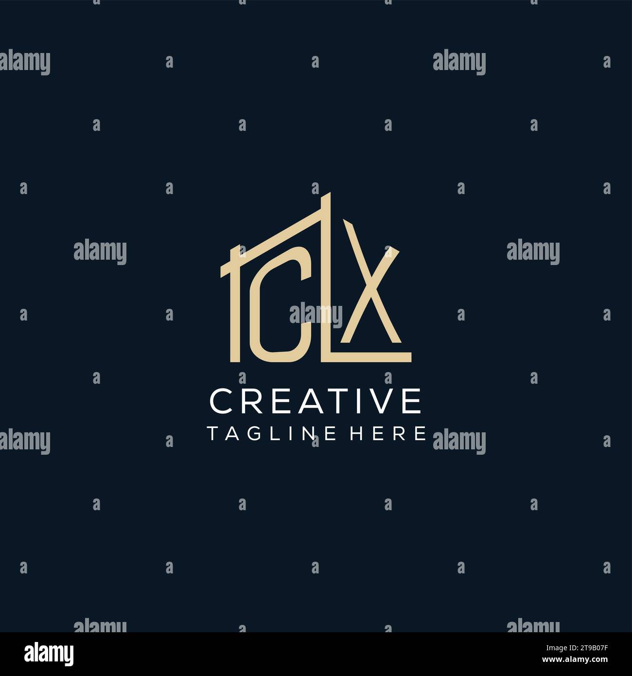 Initial CX logo, clean and modern architectural and construction logo ...