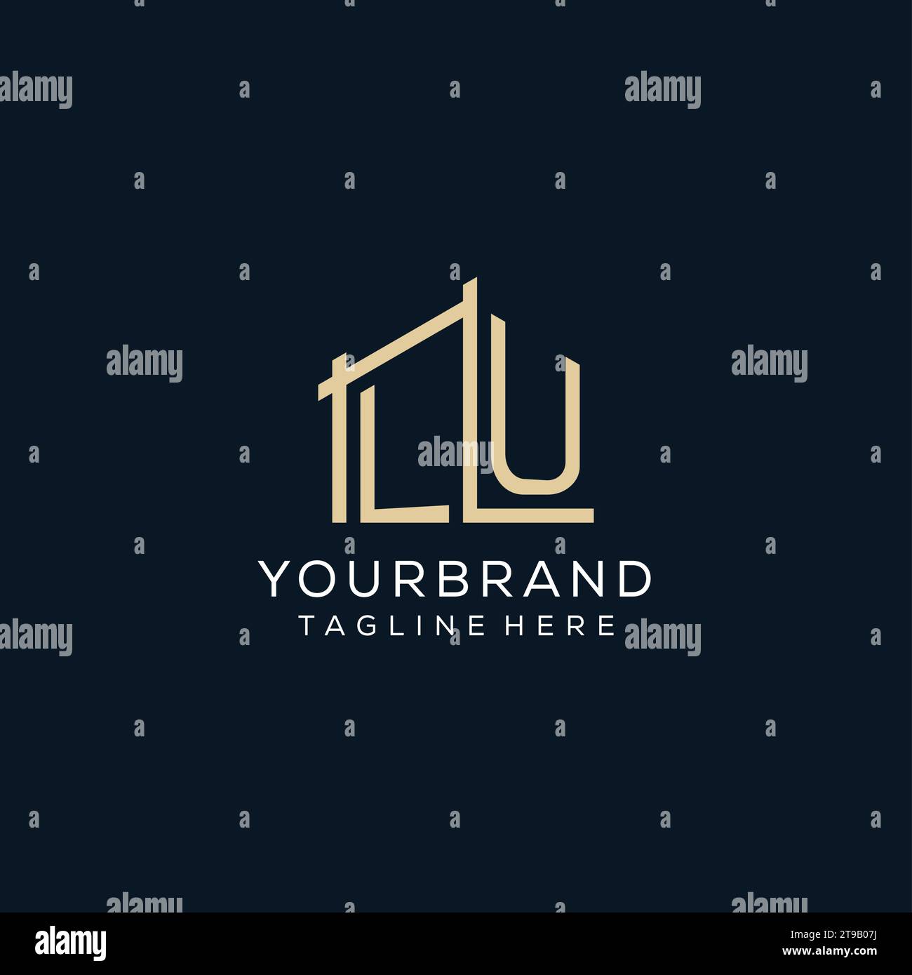 Initial LU logo, clean and modern architectural and construction logo ...