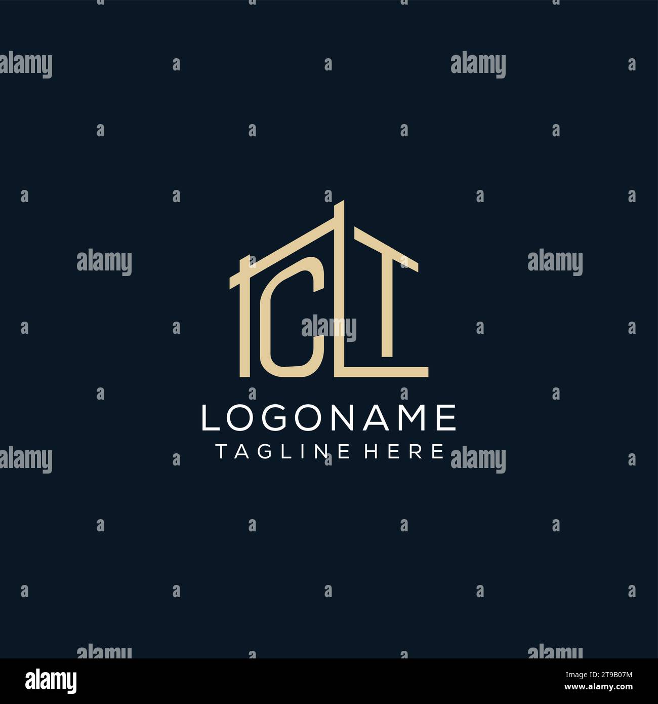 Initial CT logo, clean and modern architectural and construction logo ...