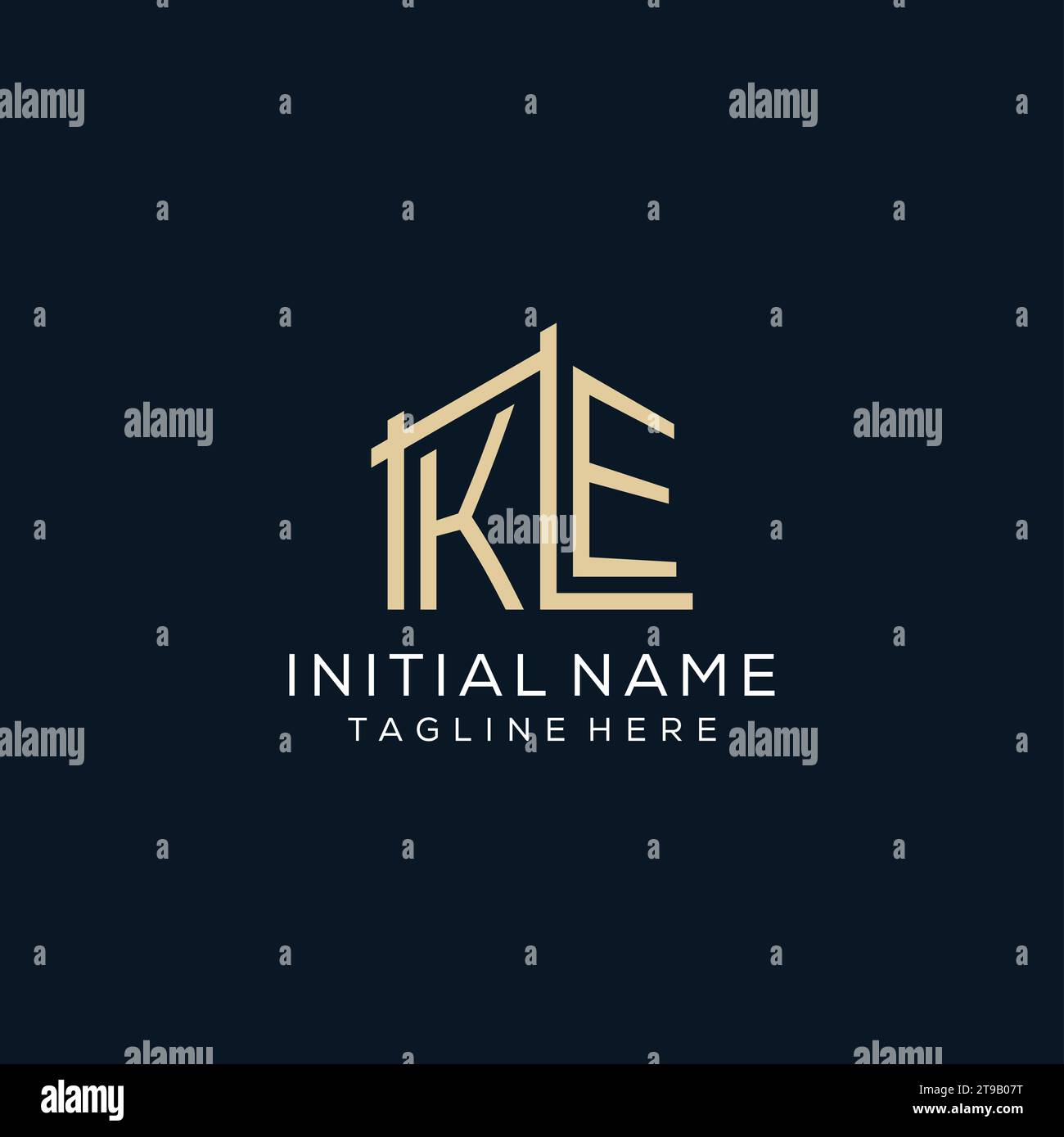 Initial KE logo, clean and modern architectural and construction logo ...