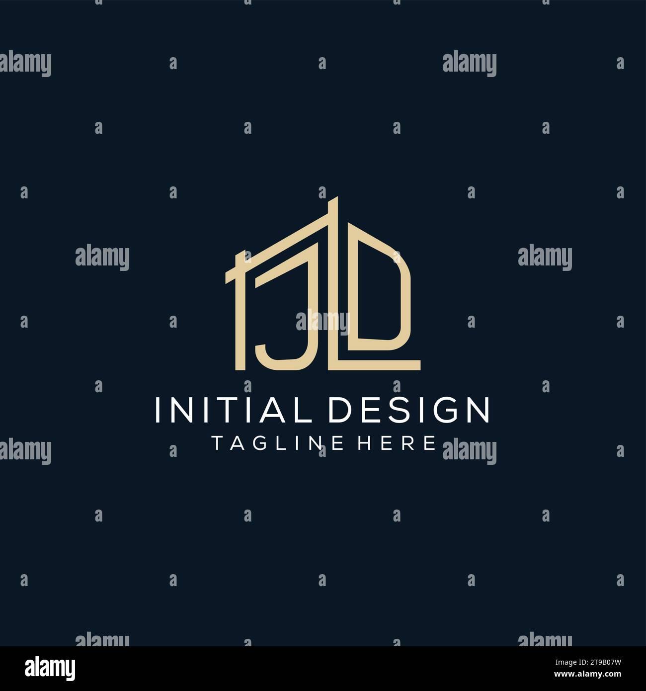 Initial JD logo, clean and modern architectural and construction logo ...