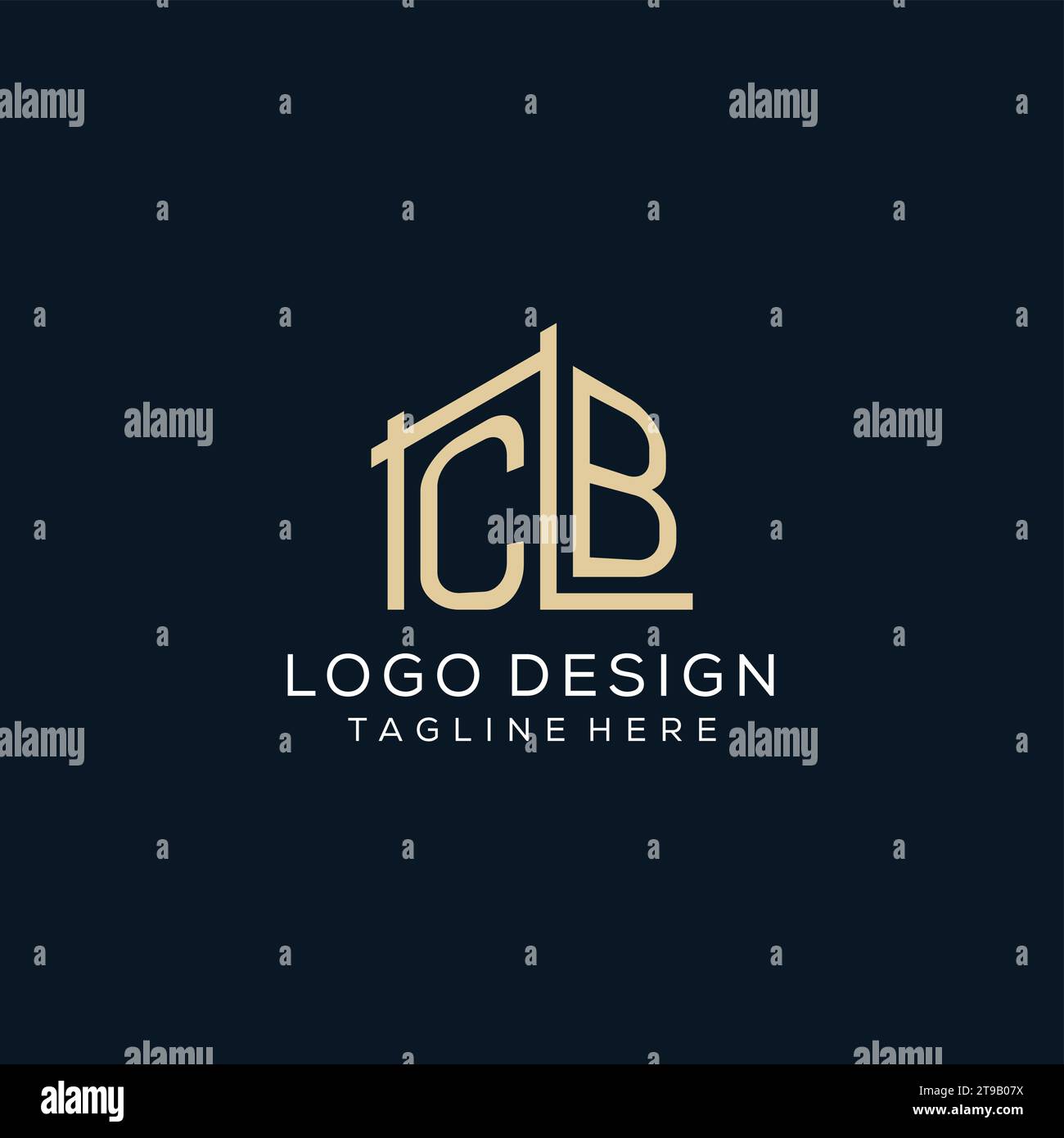 Initial CB logo, clean and modern architectural and construction logo ...
