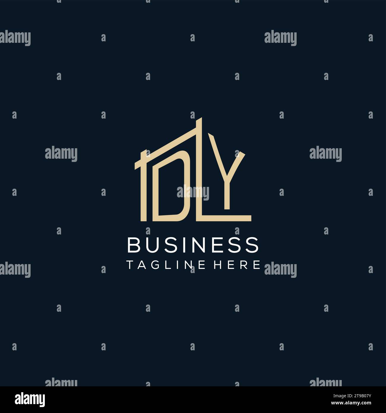 Initial DY logo, clean and modern architectural and construction logo ...