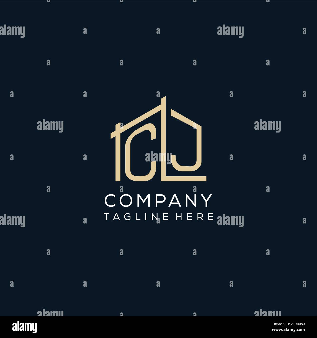 Initial CJ logo, clean and modern architectural and construction logo ...