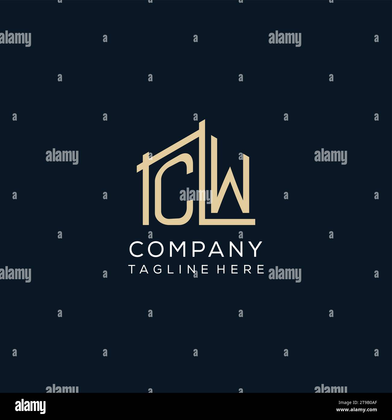 Initial CW logo, clean and modern architectural and construction logo ...