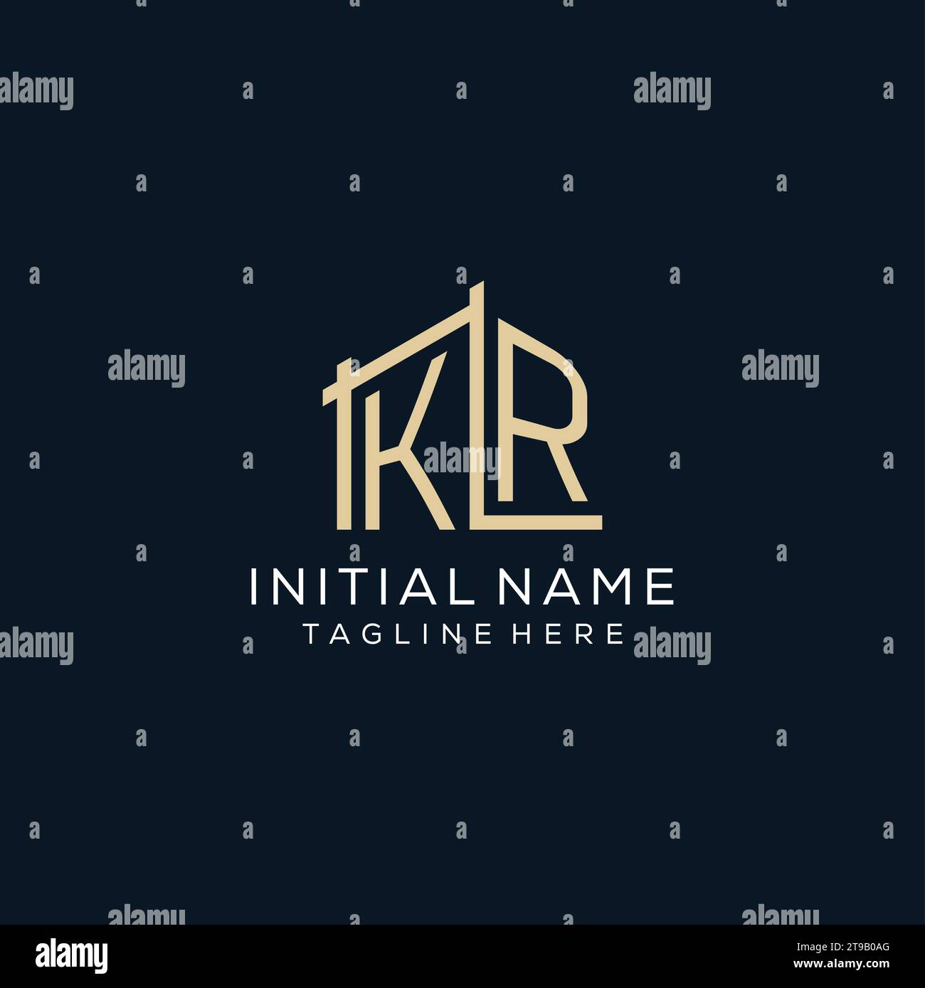 Initial KR logo, clean and modern architectural and construction logo ...