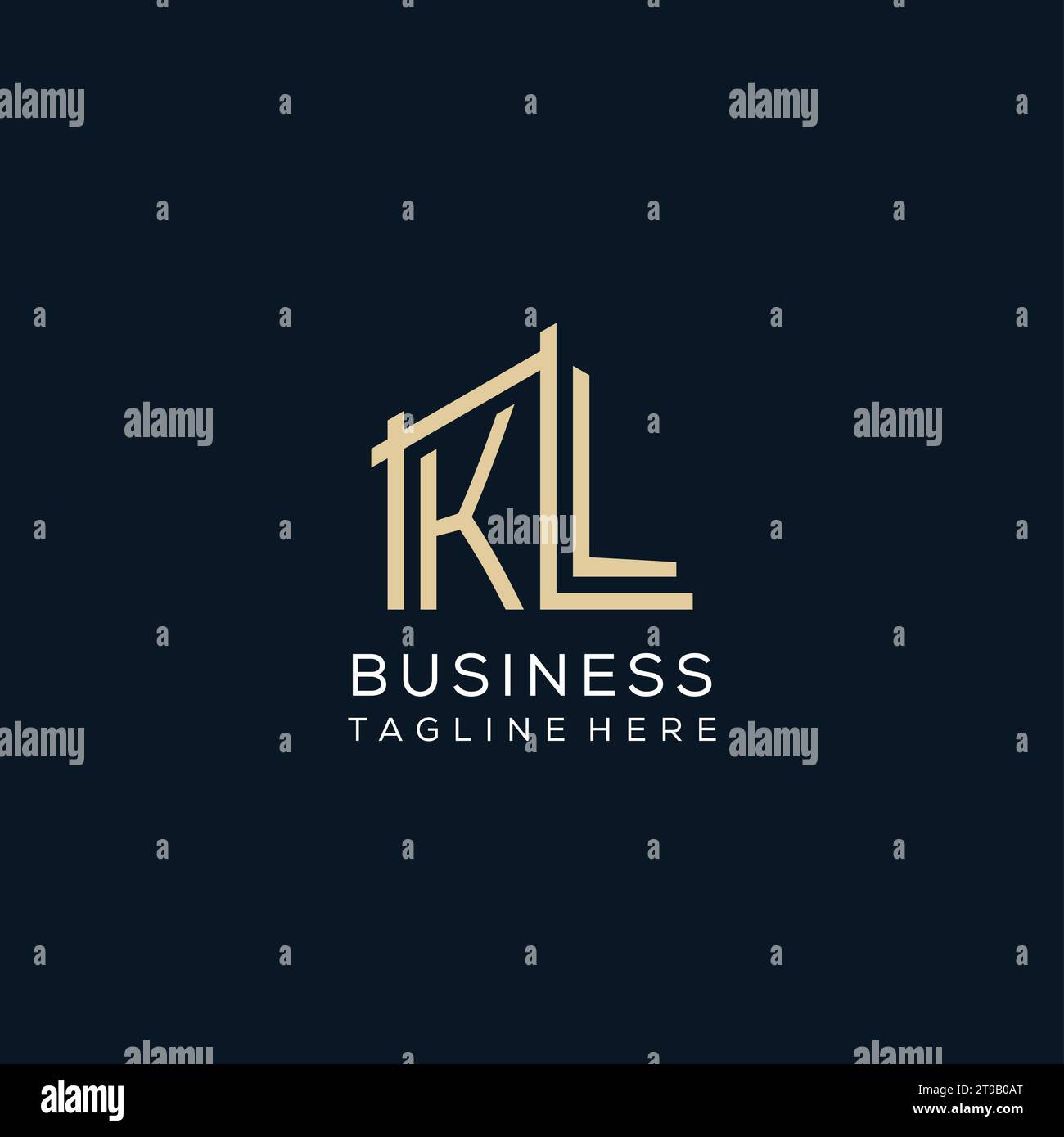 Initial KL logo, clean and modern architectural and construction logo ...