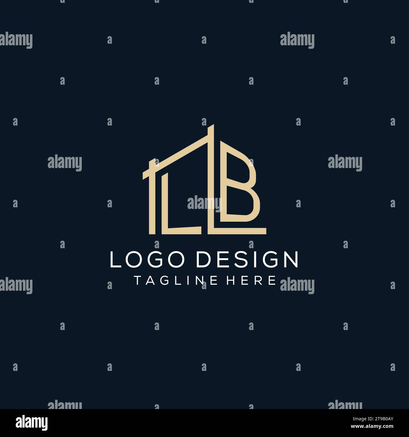Initial LB logo, clean and modern architectural and construction logo ...