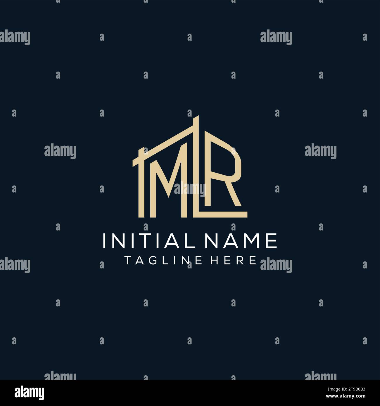 Initial MR logo, clean and modern architectural and construction logo ...