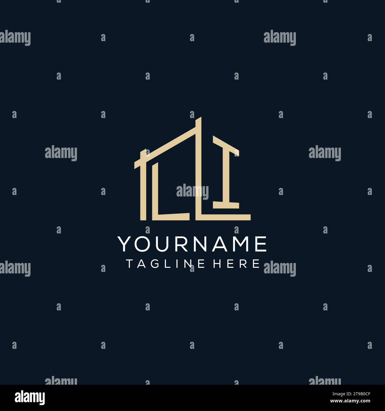 Initial LI logo, clean and modern architectural and construction logo ...