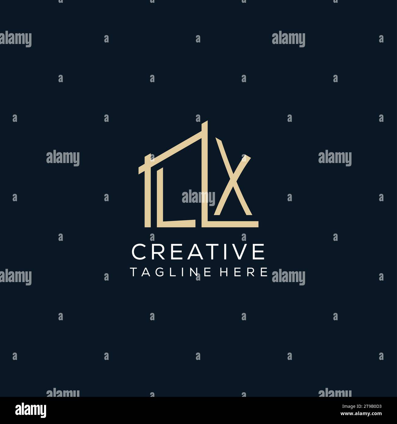 Initial LX logo, clean and modern architectural and construction logo ...
