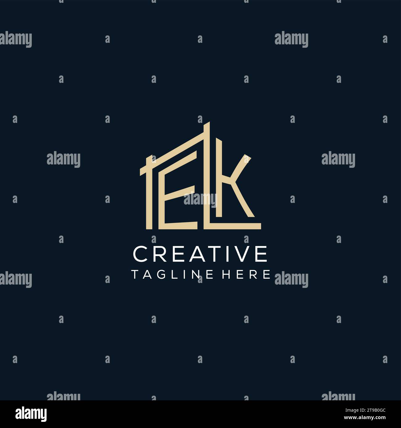 Initial EK logo, clean and modern architectural and construction logo ...