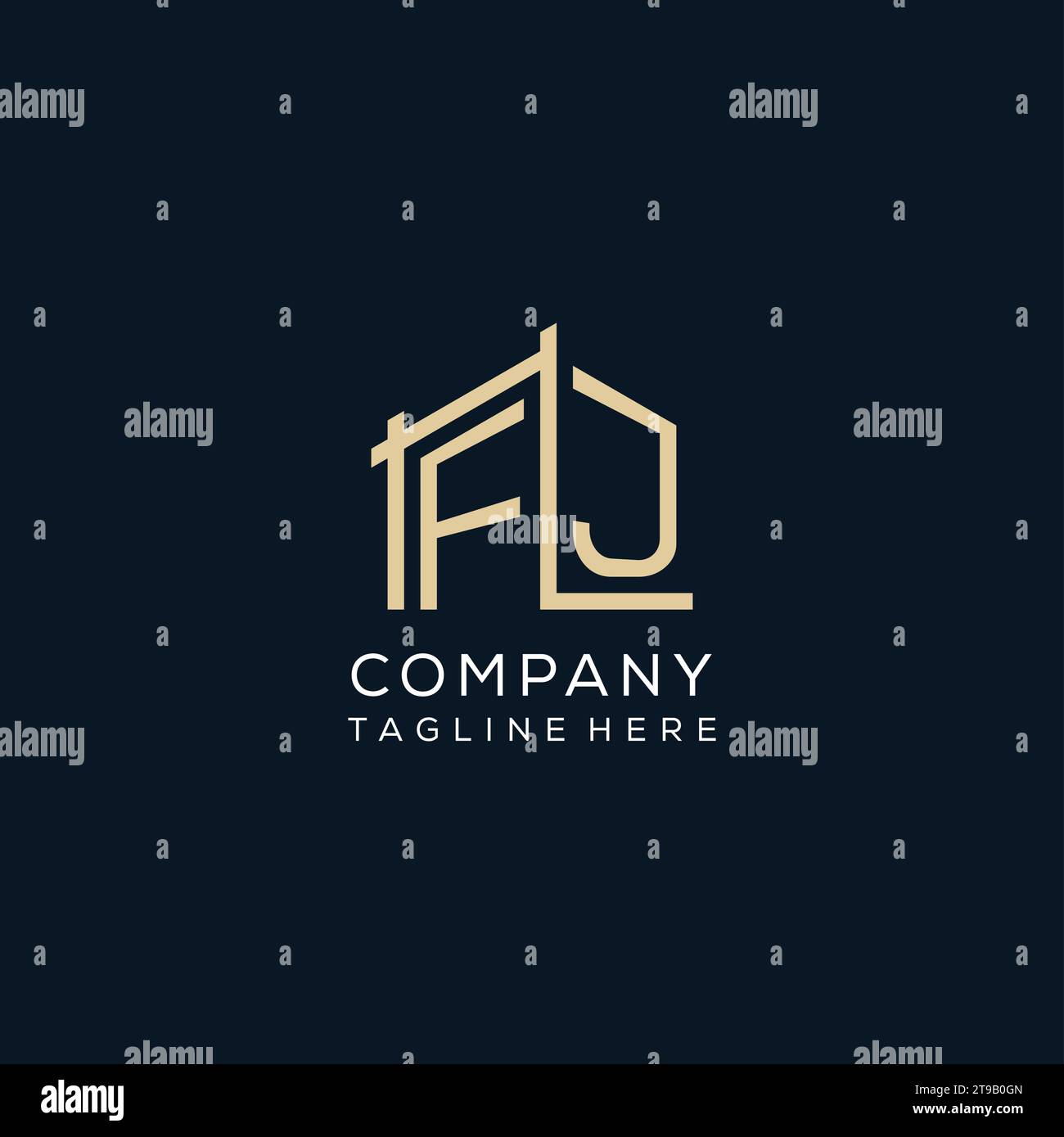 Initial FJ logo, clean and modern architectural and construction logo design vector graphic ...