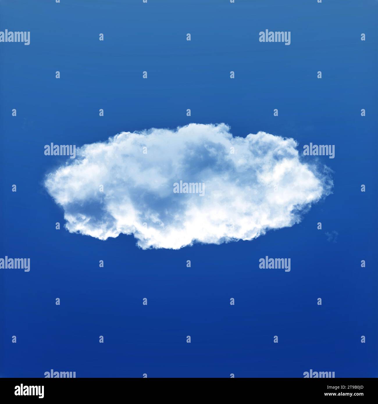 Cloud isolated over blue sky background 3D illustration, realistic ...