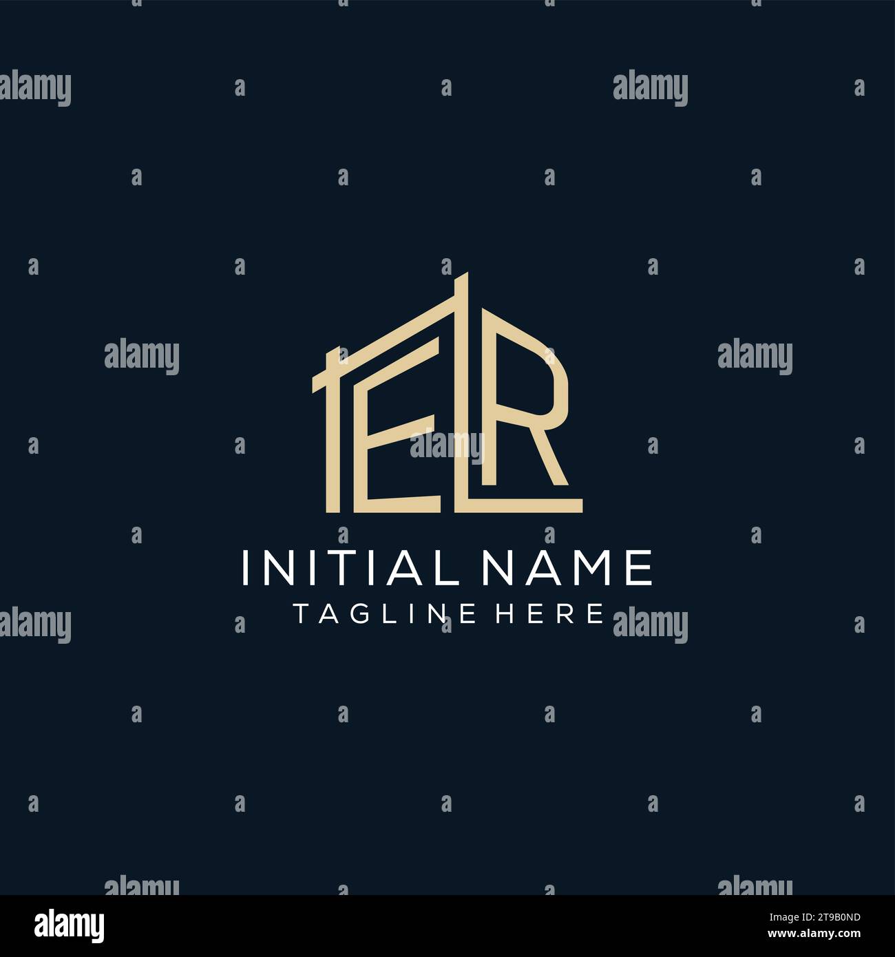 Initial ER logo, clean and modern architectural and construction logo ...