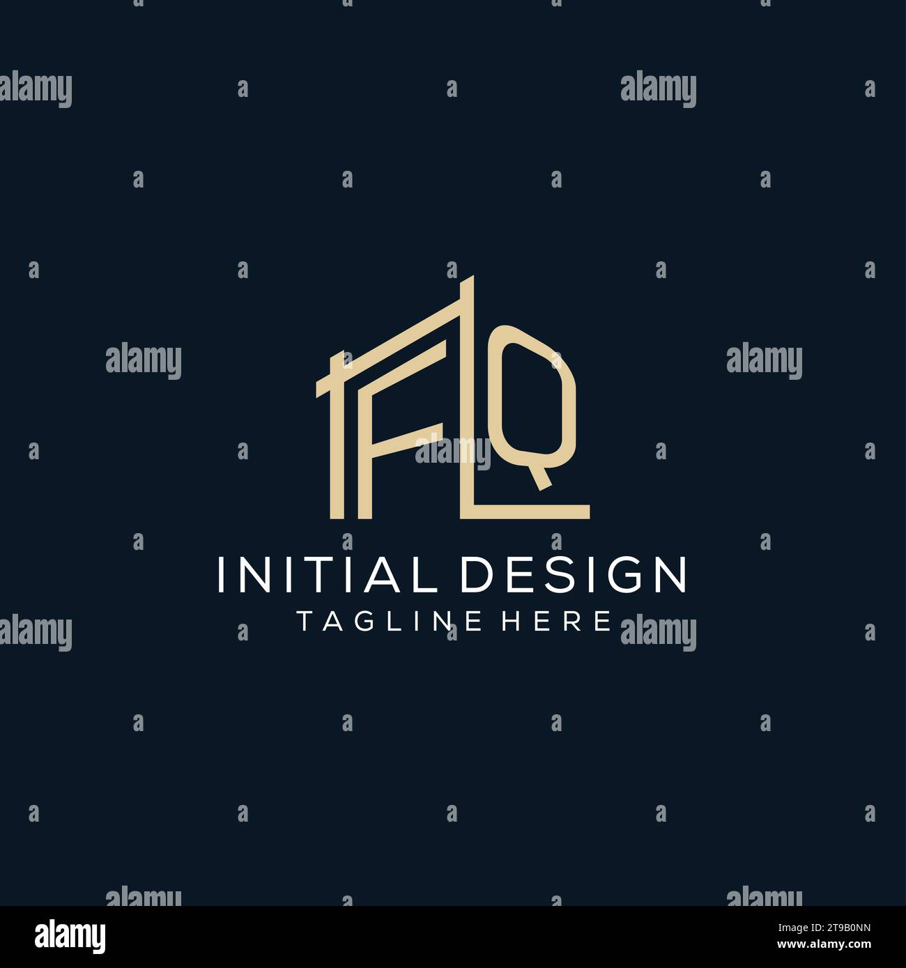 Initial FQ logo, clean and modern architectural and construction logo ...