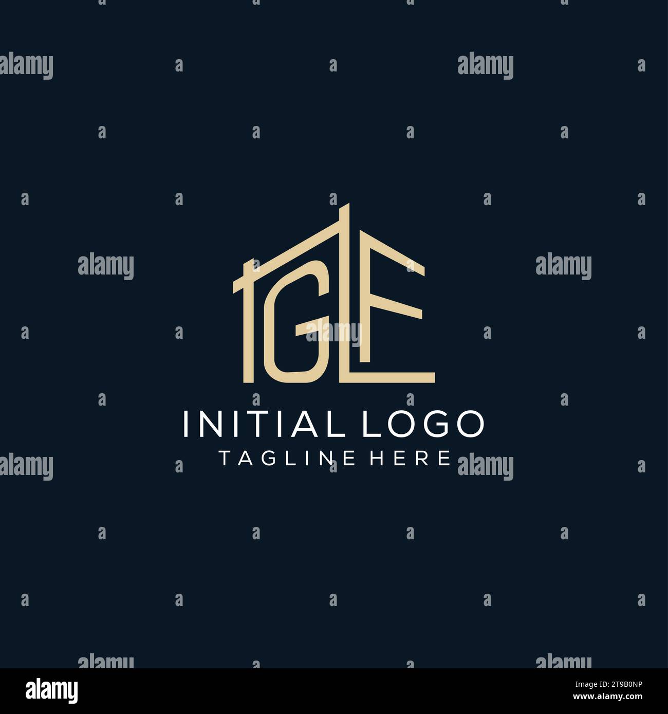 Initial GF logo, clean and modern architectural and construction logo ...
