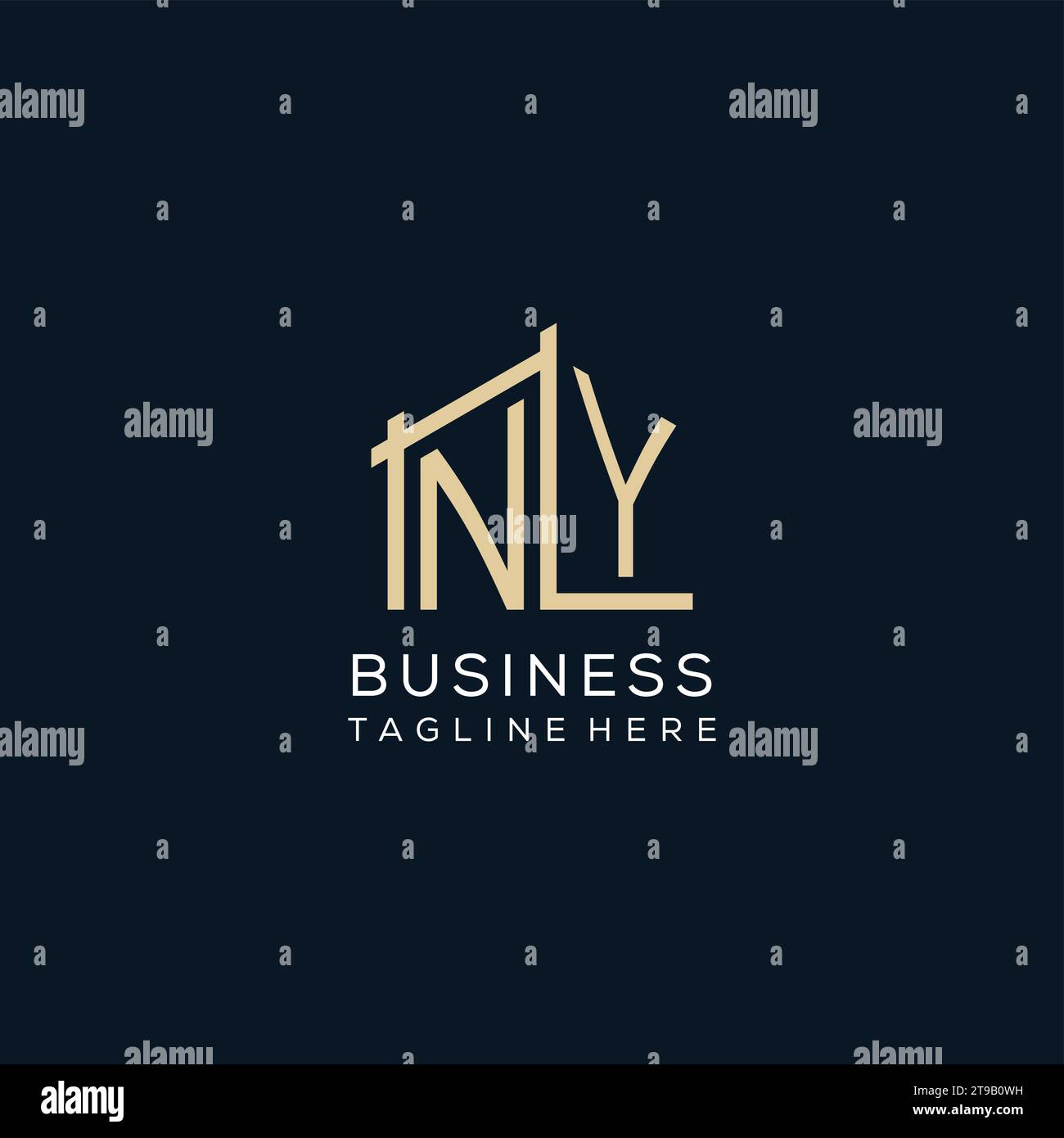Initial NY logo, clean and modern architectural and construction logo ...