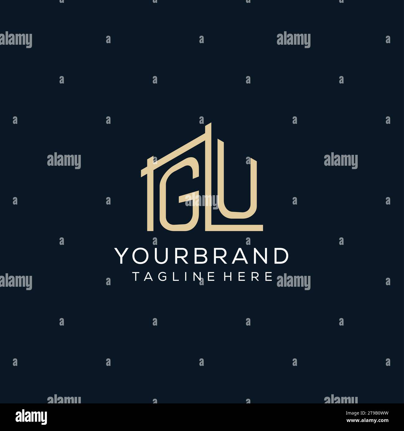 Initial GU logo, clean and modern architectural and construction logo ...