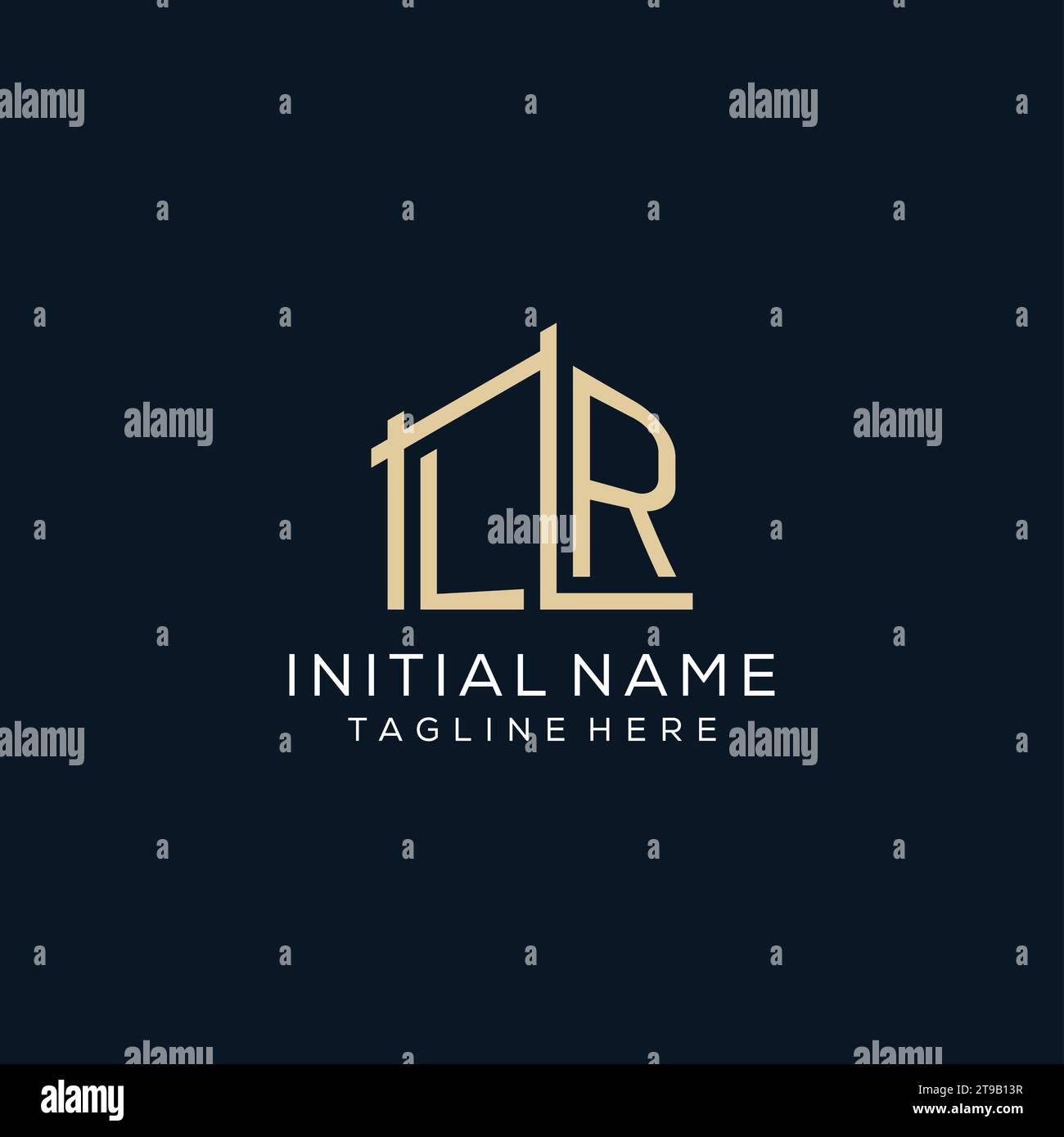 Initial LR logo, clean and modern architectural and construction logo ...