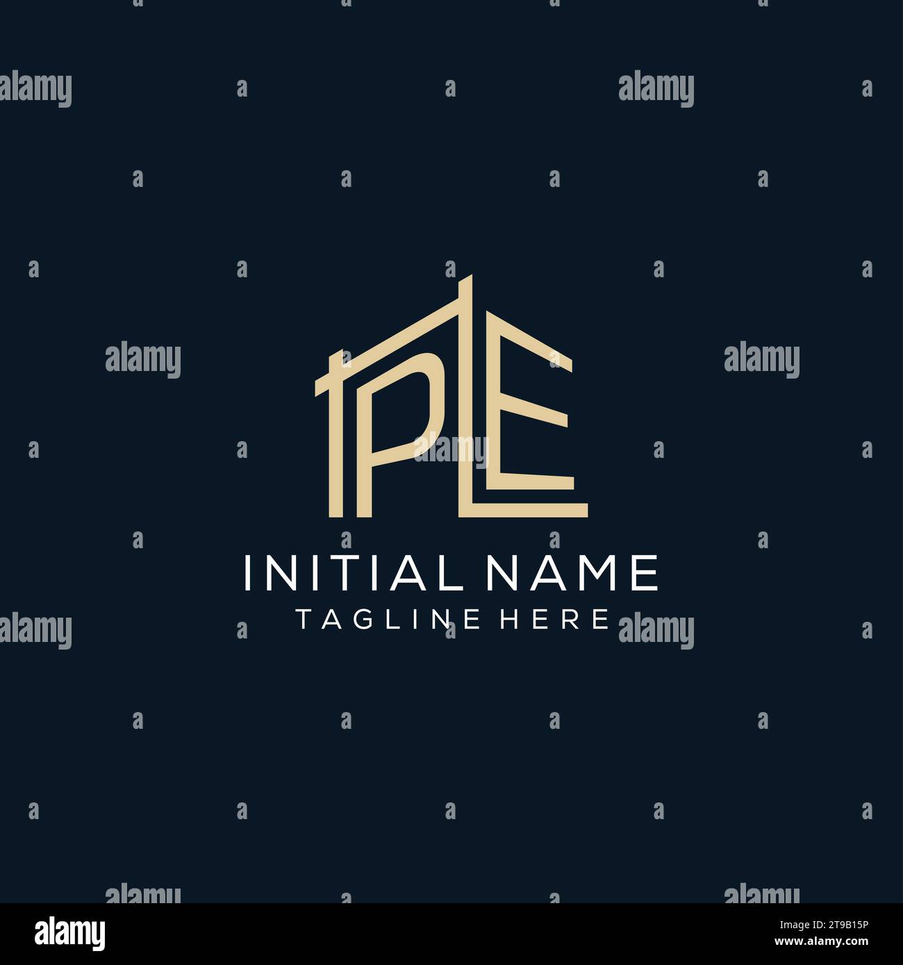 Initial PE logo, clean and modern architectural and construction logo ...