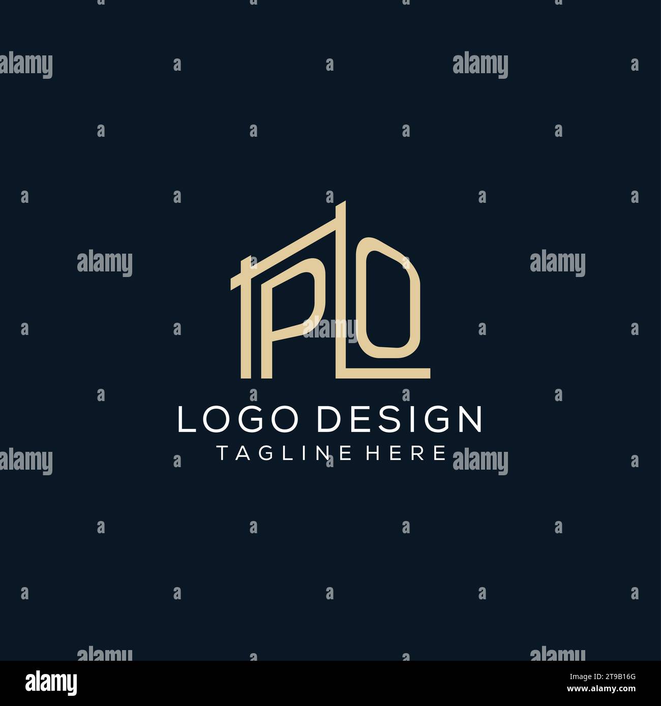 Initial PO logo, clean and modern architectural and construction logo ...