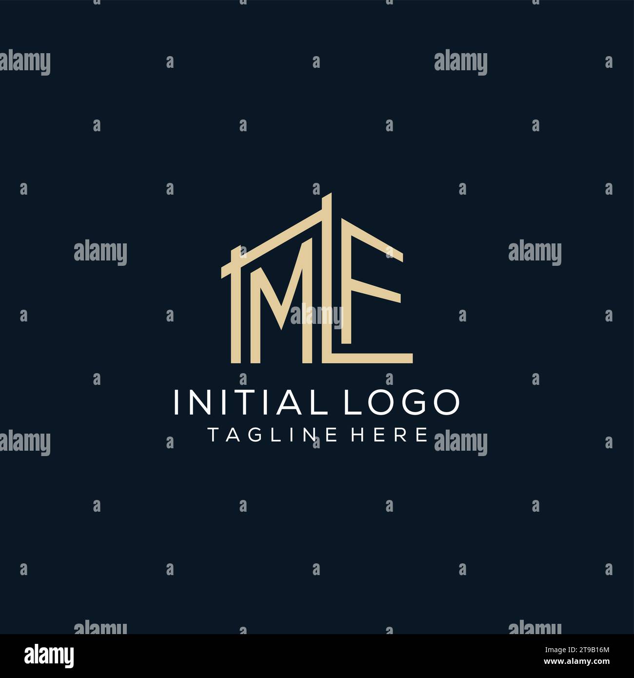 Initial MF logo, clean and modern architectural and construction logo ...
