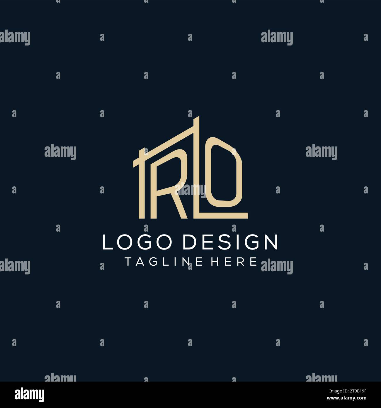 Initial RO logo, clean and modern architectural and construction logo ...