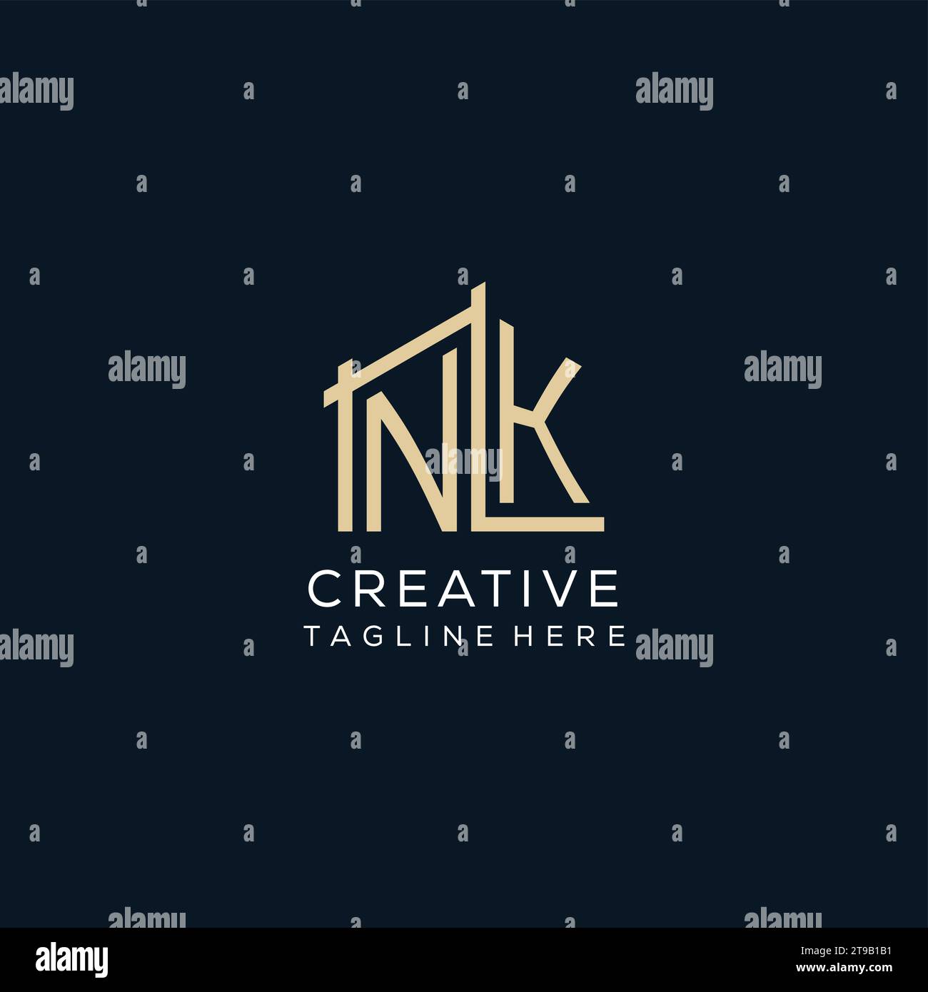 Initial NK logo, clean and modern architectural and construction logo ...