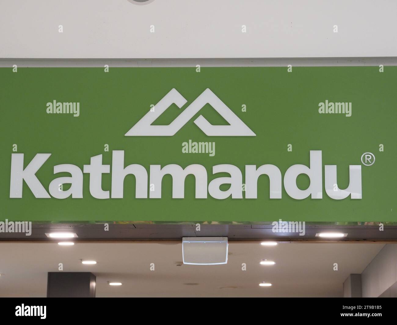 Australia, Canberra, 16 November 2023. Kathmandu shop sign Stock Photo ...