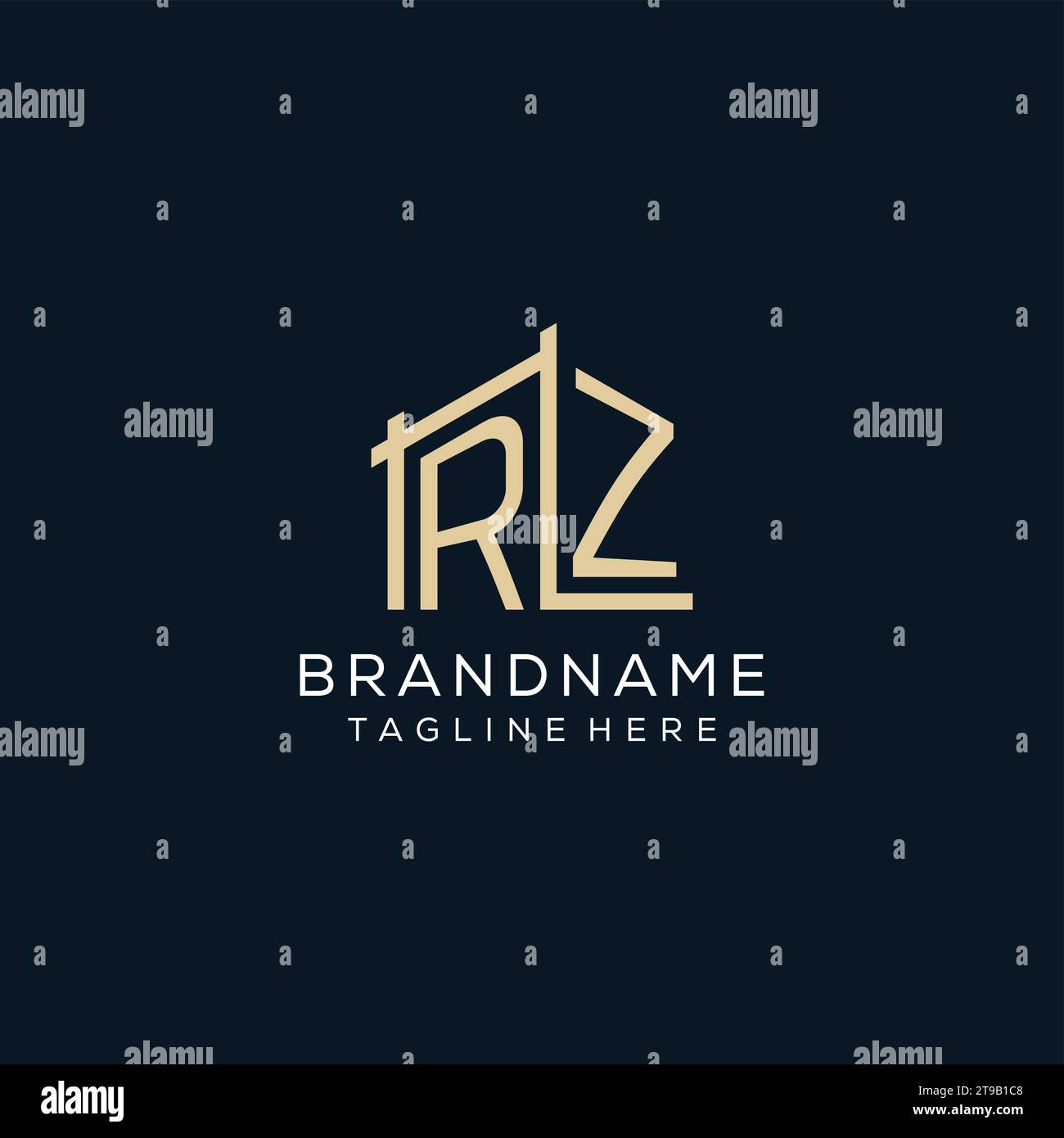 Initial RZ logo, clean and modern architectural and construction logo ...
