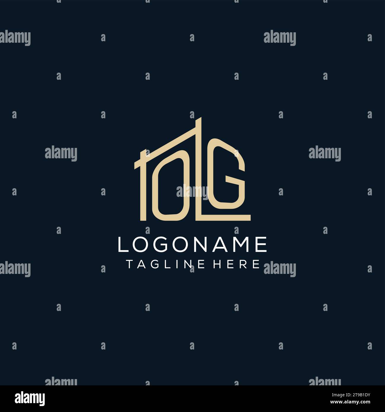 Initial OG logo, clean and modern architectural and construction logo ...