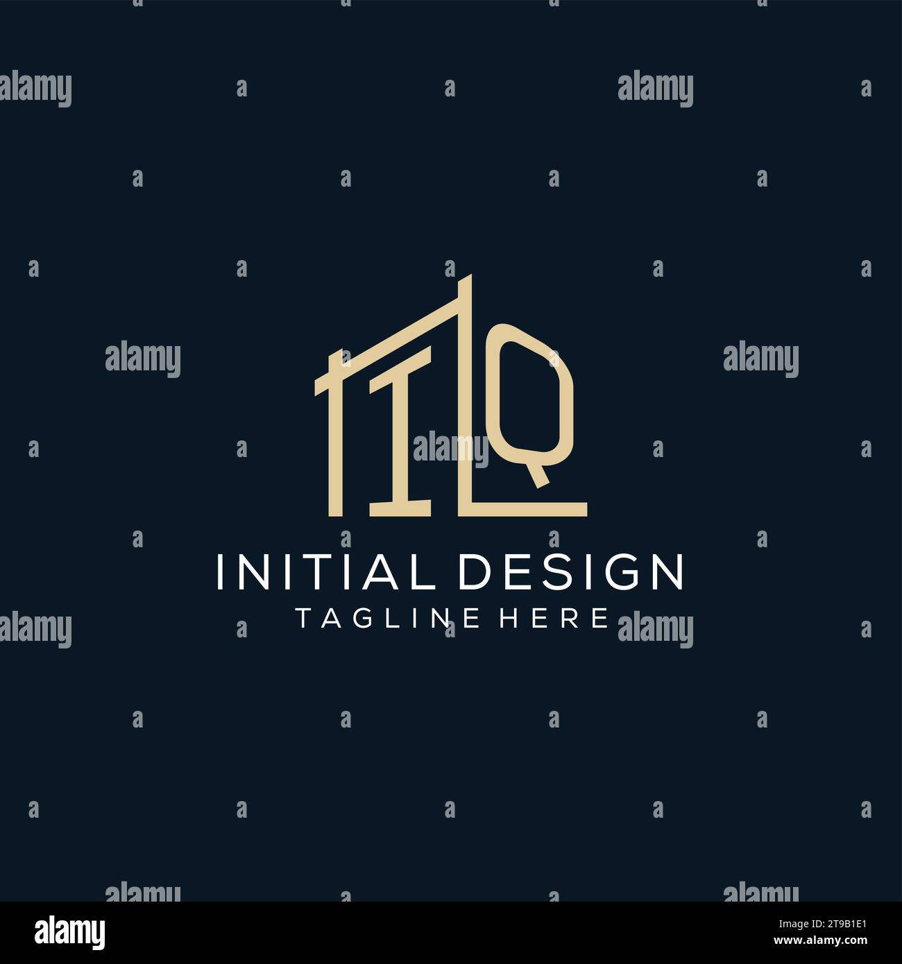 Initial IQ logo, clean and modern architectural and construction logo ...