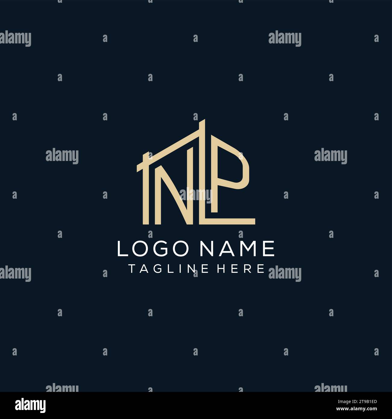 Initial NP logo, clean and modern architectural and construction logo ...