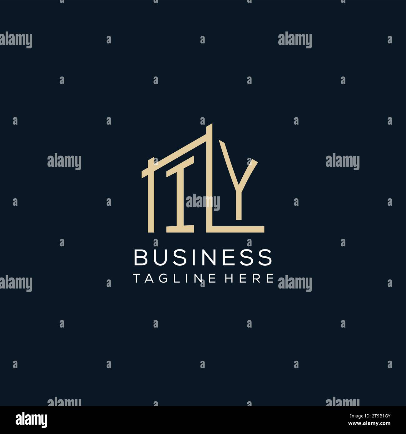 Initial IY logo, clean and modern architectural and construction logo ...