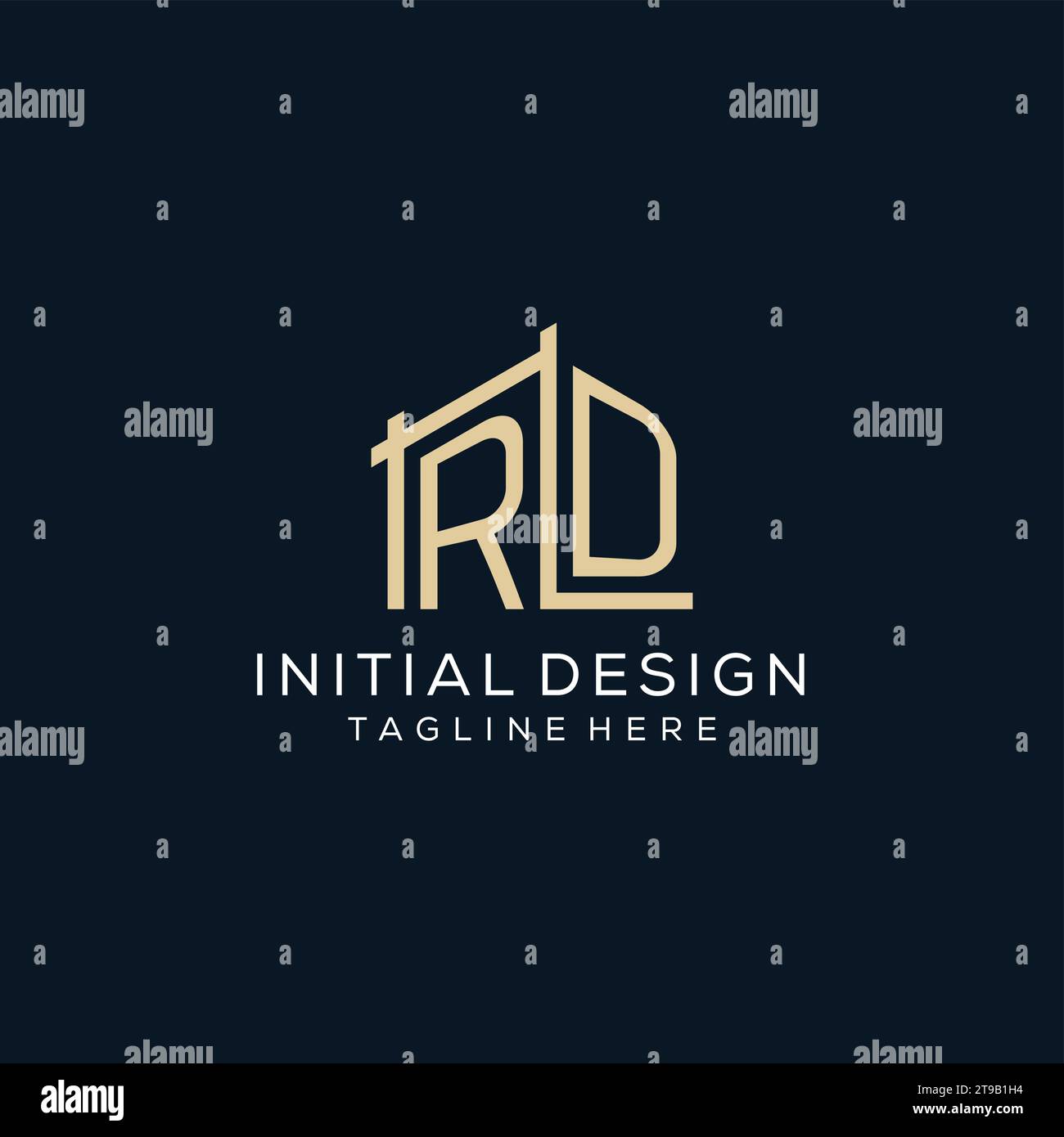 Initial RD logo, clean and modern architectural and construction logo ...