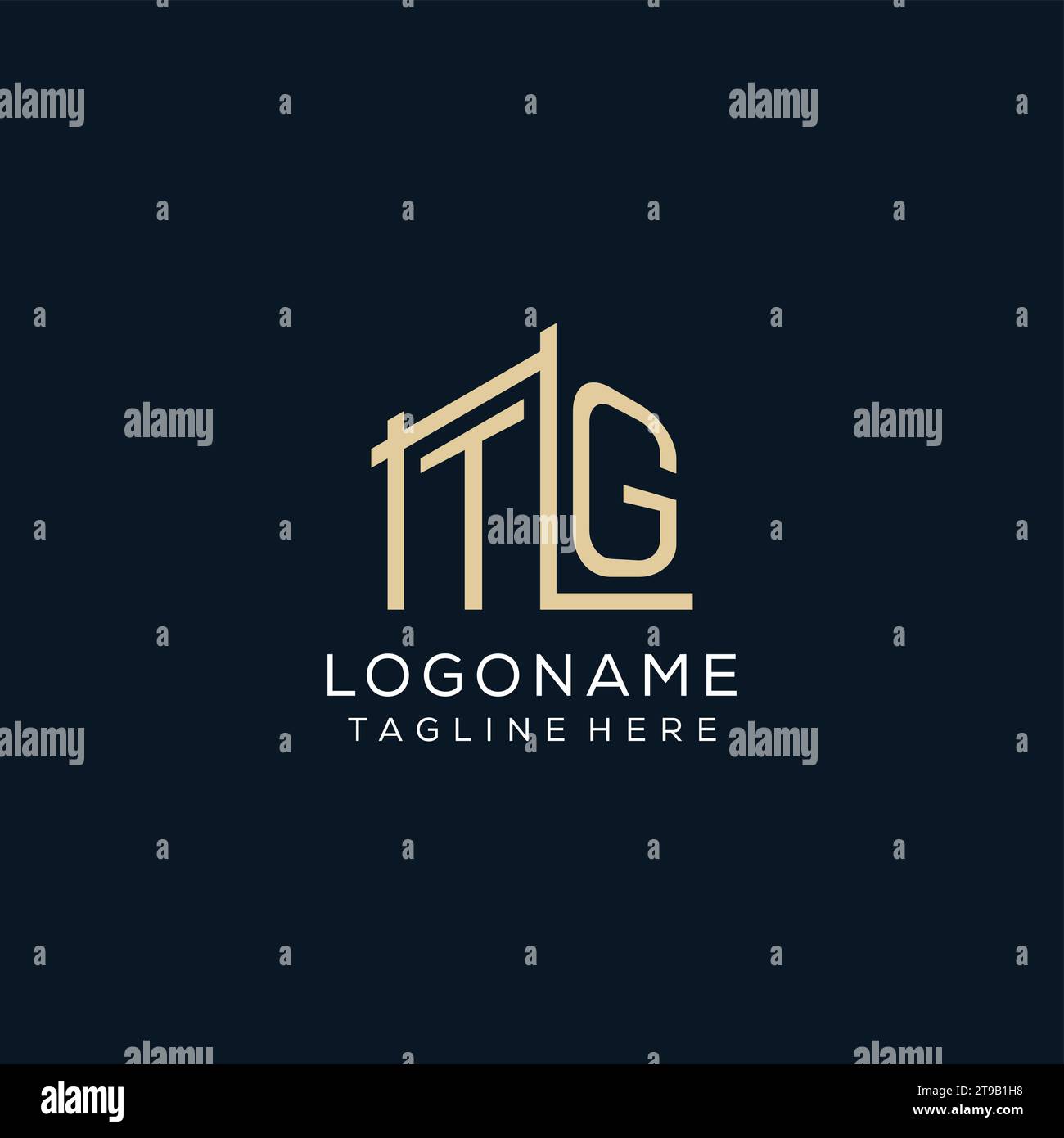 Initial TG logo, clean and modern architectural and construction logo ...
