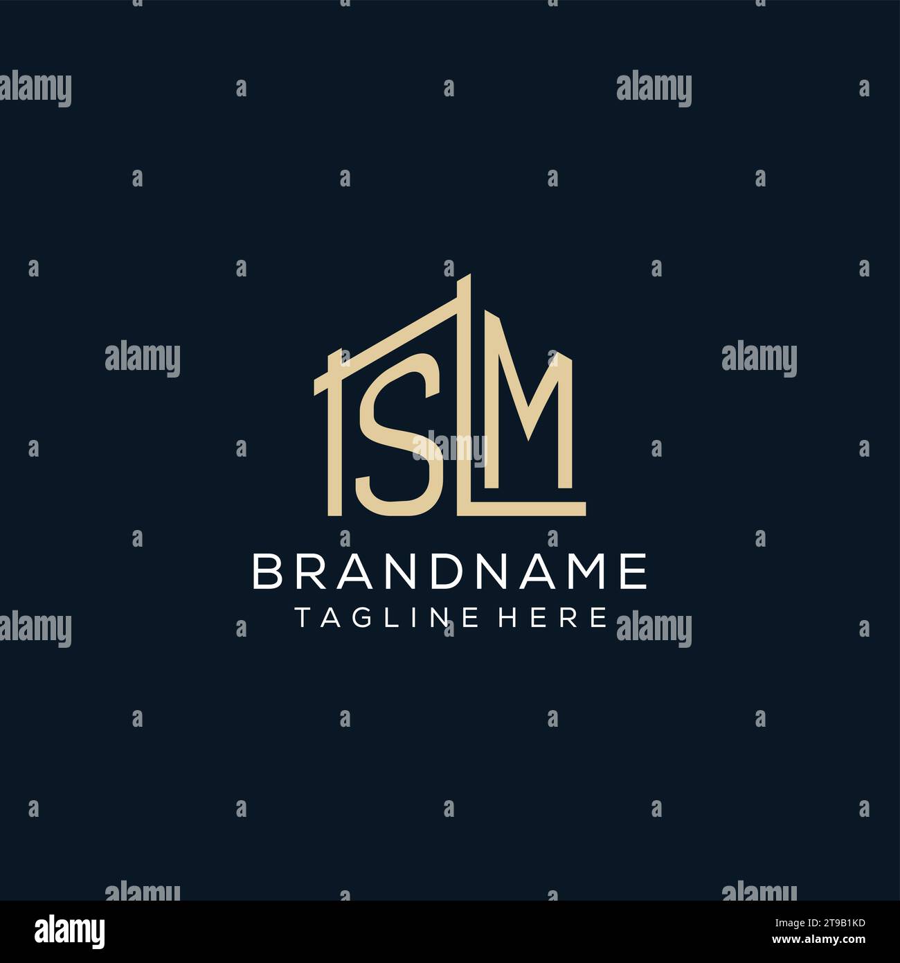 Initial SM logo, clean and modern architectural and construction logo ...