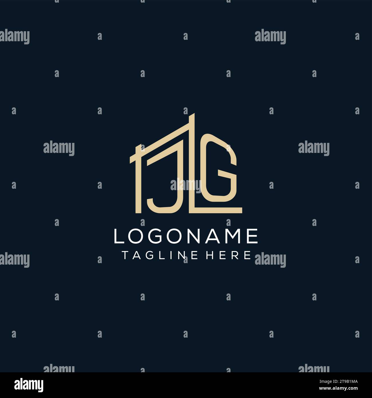 Initial JG logo, clean and modern architectural and construction logo ...
