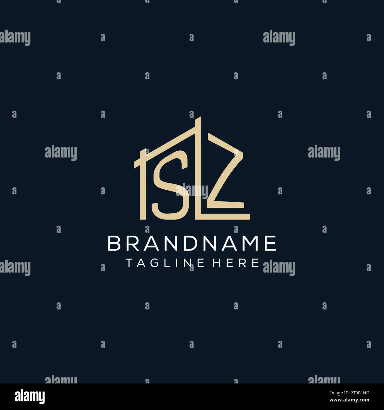 Initial SZ logo, clean and modern architectural and construction logo ...