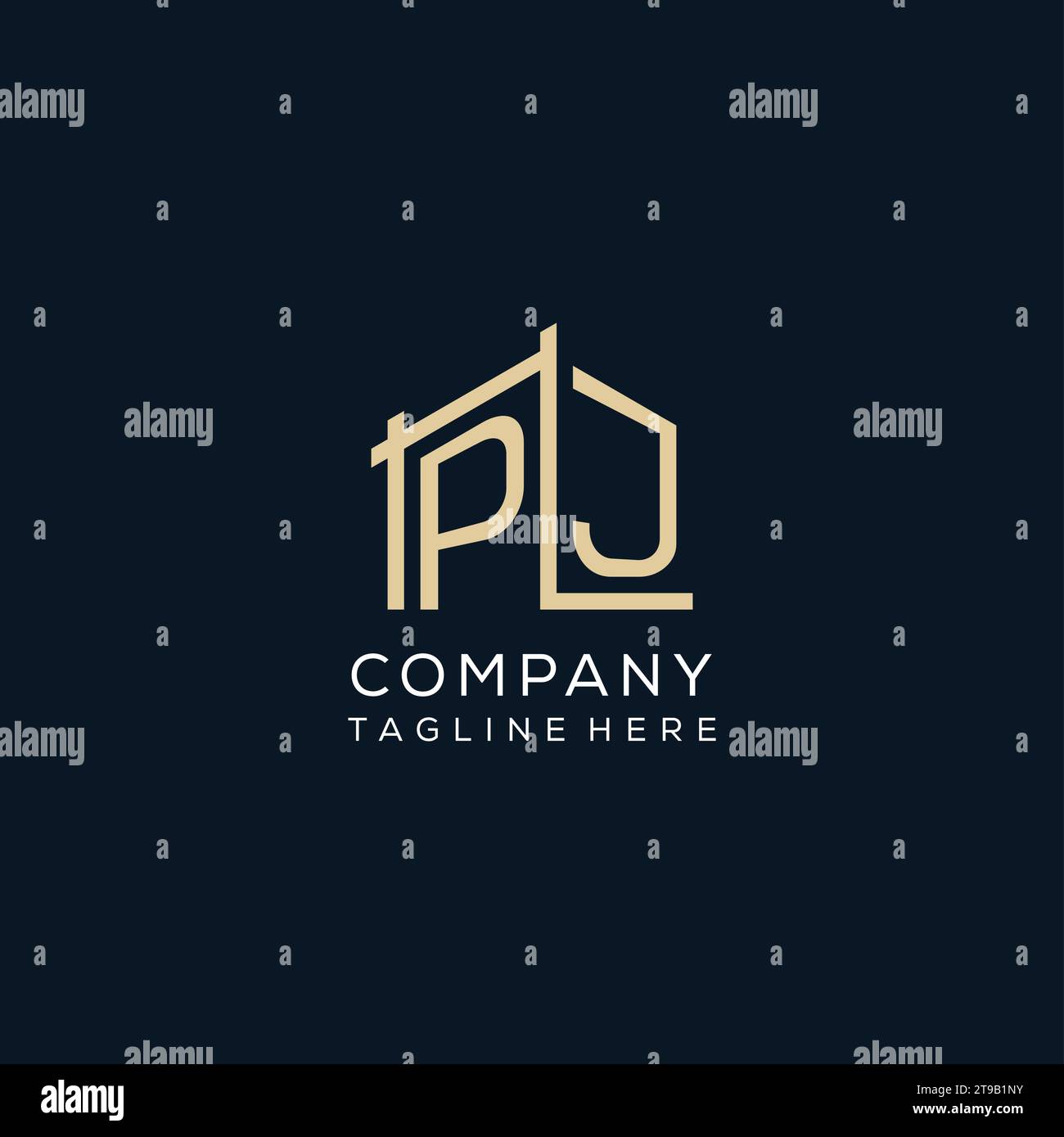 Initial PJ logo, clean and modern architectural and construction logo ...