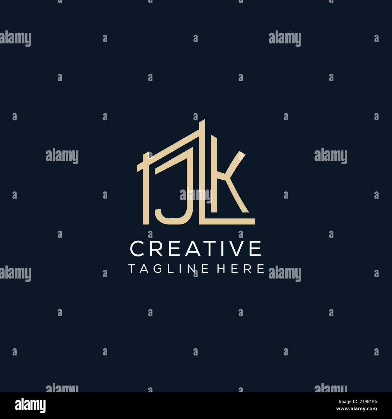 Initial JK logo, clean and modern architectural and construction logo ...