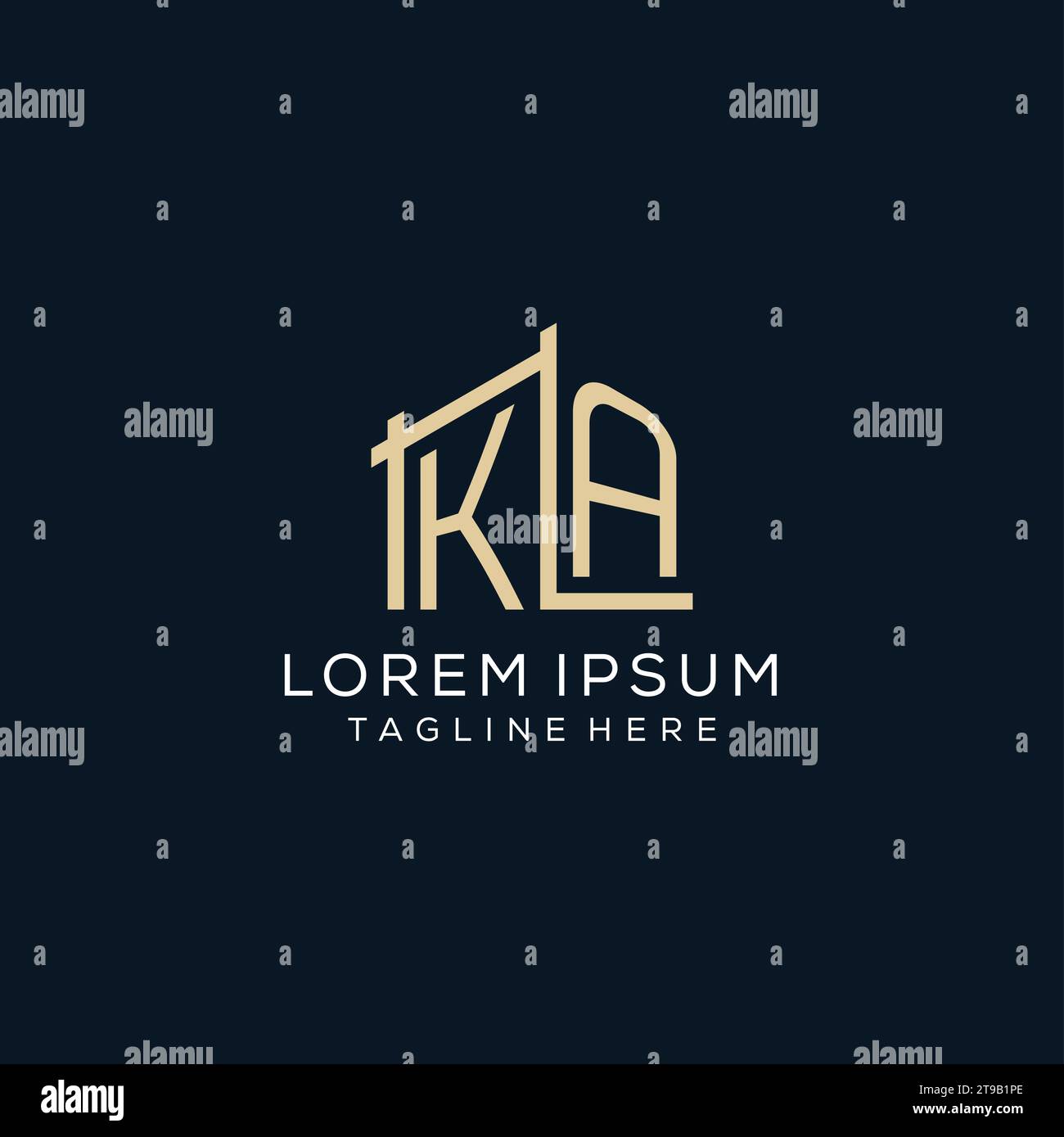 Initial KA logo, clean and modern architectural and construction logo ...
