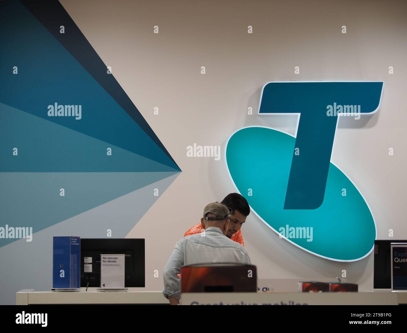 Australia, Canberra, 16 November 2023. Telstra sign and Stock Photo - Alamy