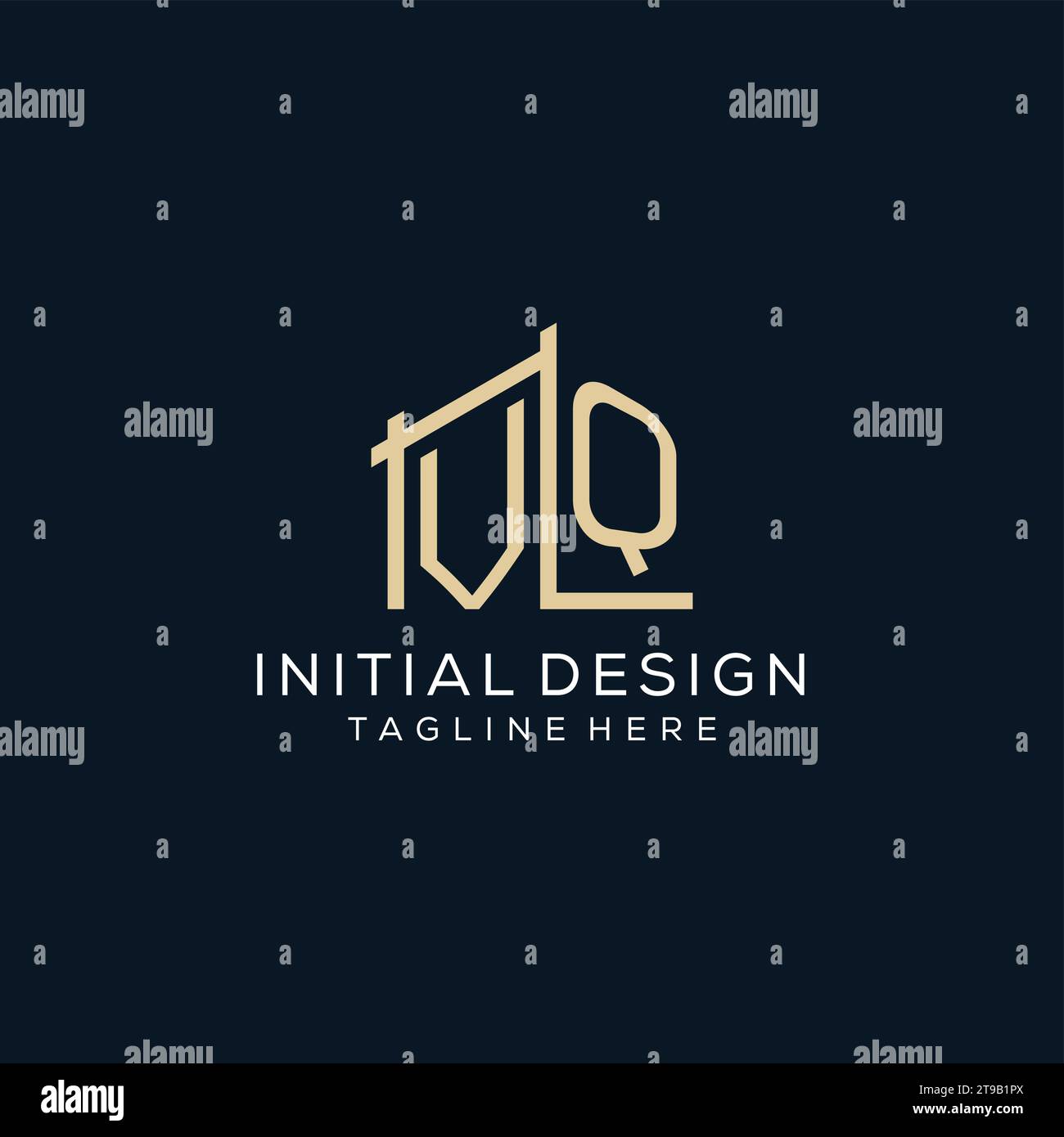 Initial VQ logo, clean and modern architectural and construction logo ...