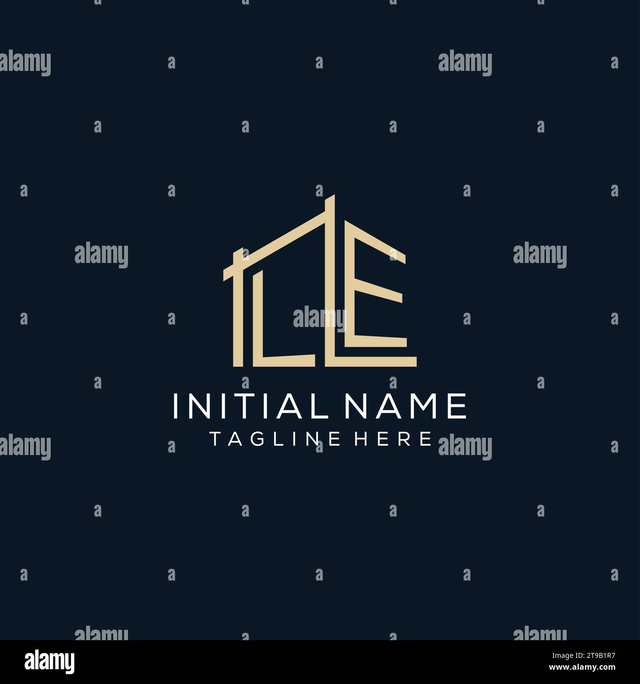 Initial LE logo, clean and modern architectural and construction logo ...