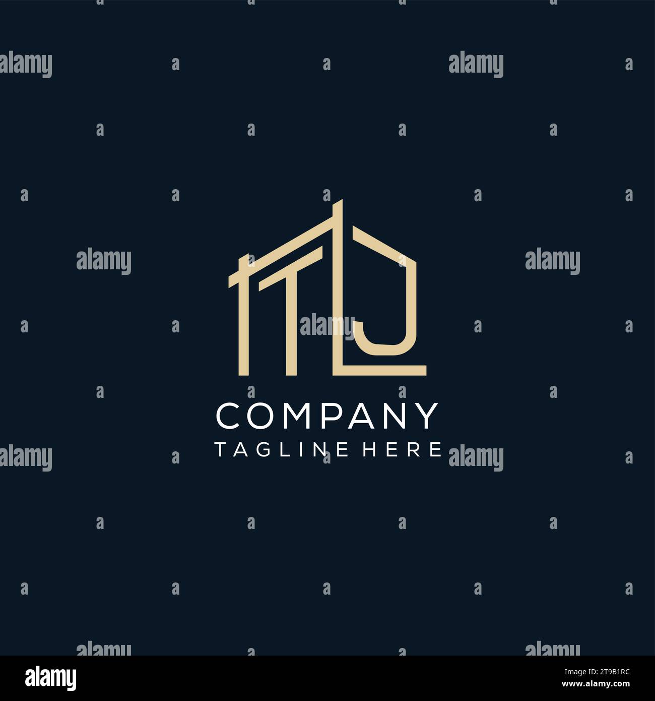 Initial TJ logo, clean and modern architectural and construction logo ...